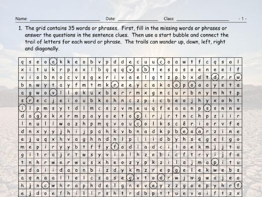 Geology-Planet Earth Wacky Trails Worksheet | Teaching Resources