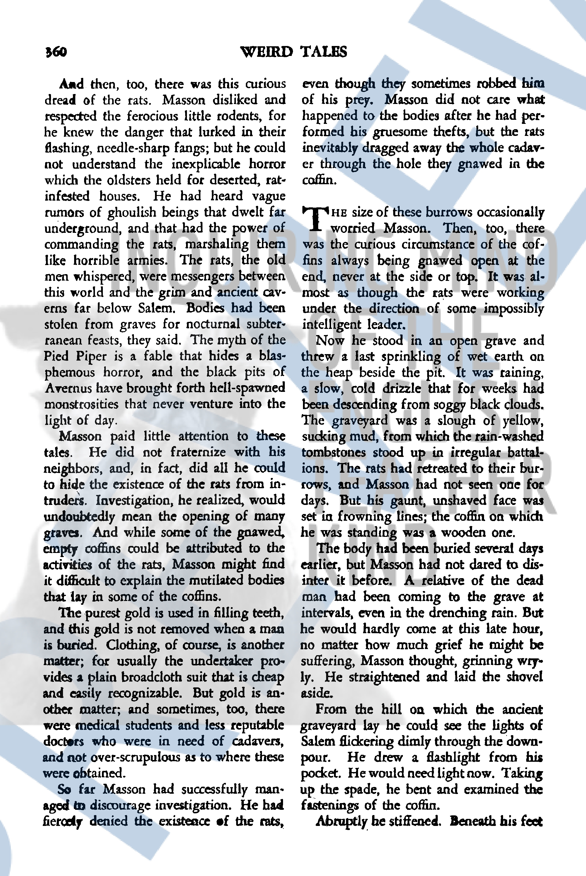 "The Graveyard Rats" by Henry Kuttner Gothic Story Analysis Worksheet ...