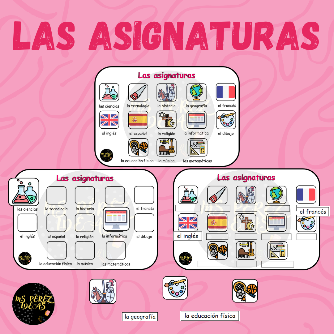 Las Asignaturas (The subjects) - Poster | Teaching Resources