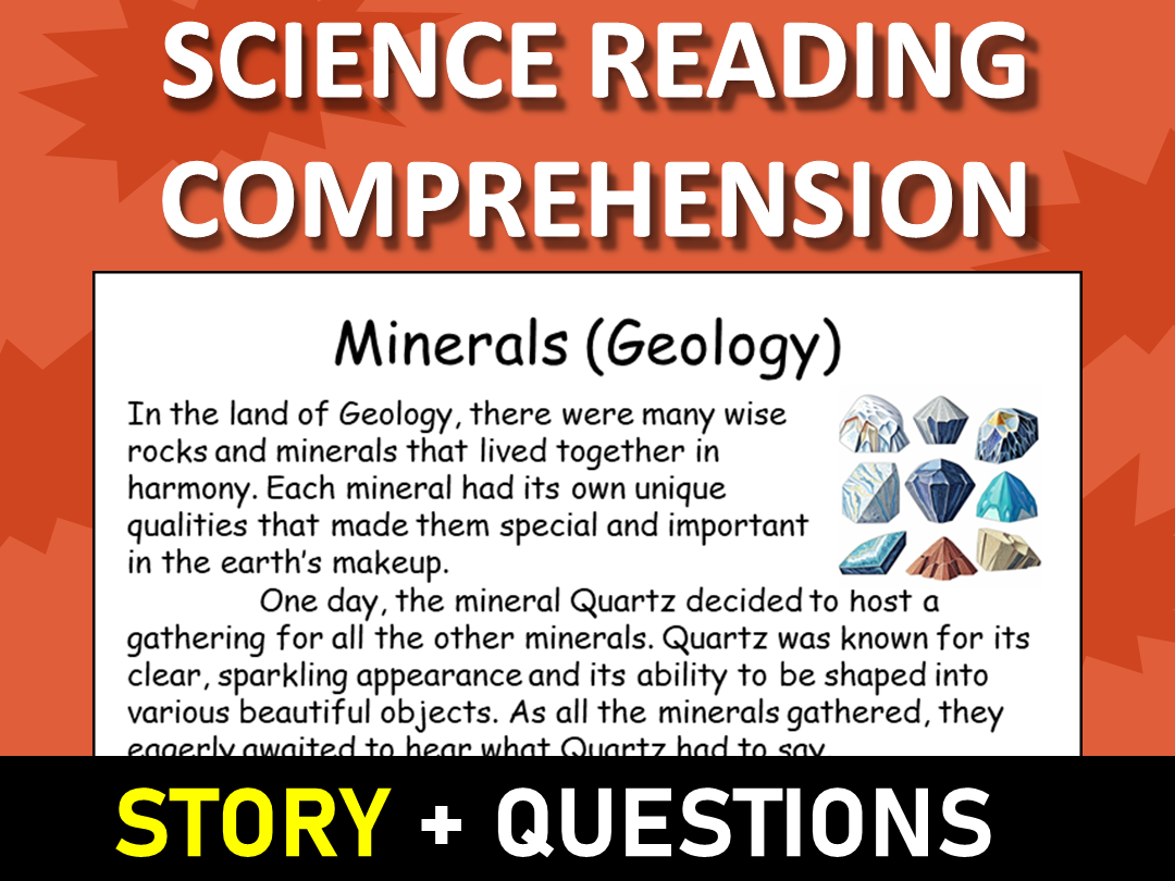 Minerals (Geology) Reading Science Story Comprehension Questions ...