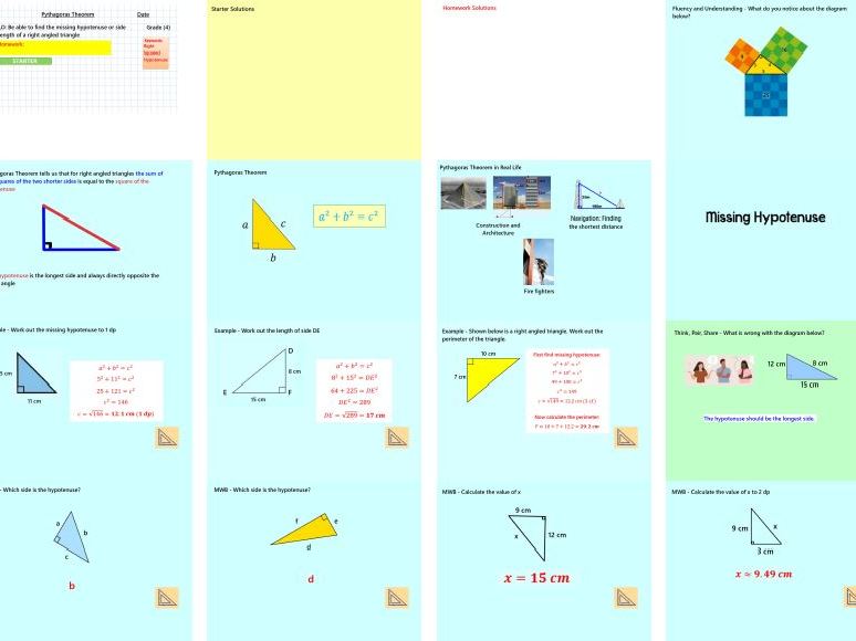 Pythagoras Theorem Maths Gcse Foundation Activinspire And Powerpoint Lesson Teaching Resources