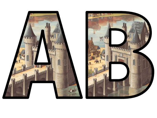 Castle Moat Building History Lettering Set Display Title Letters ...