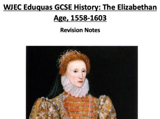 WJEC Eduquas GCSE History: The Elizabethan Age | Teaching Resources