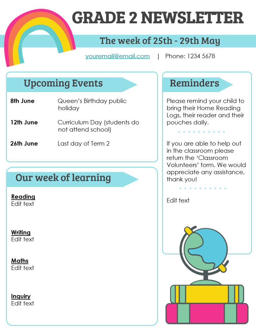 Editable Class Newsletter Templates (8 color themes) | Teaching Resources