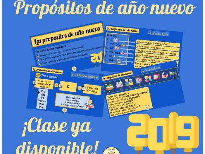 Propósitos de año nuevo, el futuro próximo. New Year's Resolutions ...