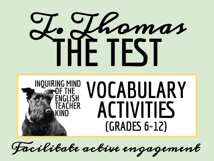 "The Test" by Theodore Thomas Vocabulary Games | Teaching Resources