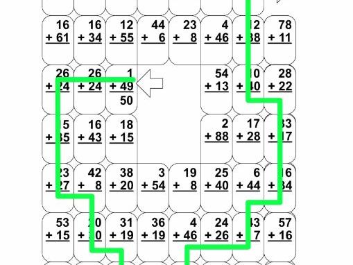 Addition Maze: sum to 50 | Teaching Resources