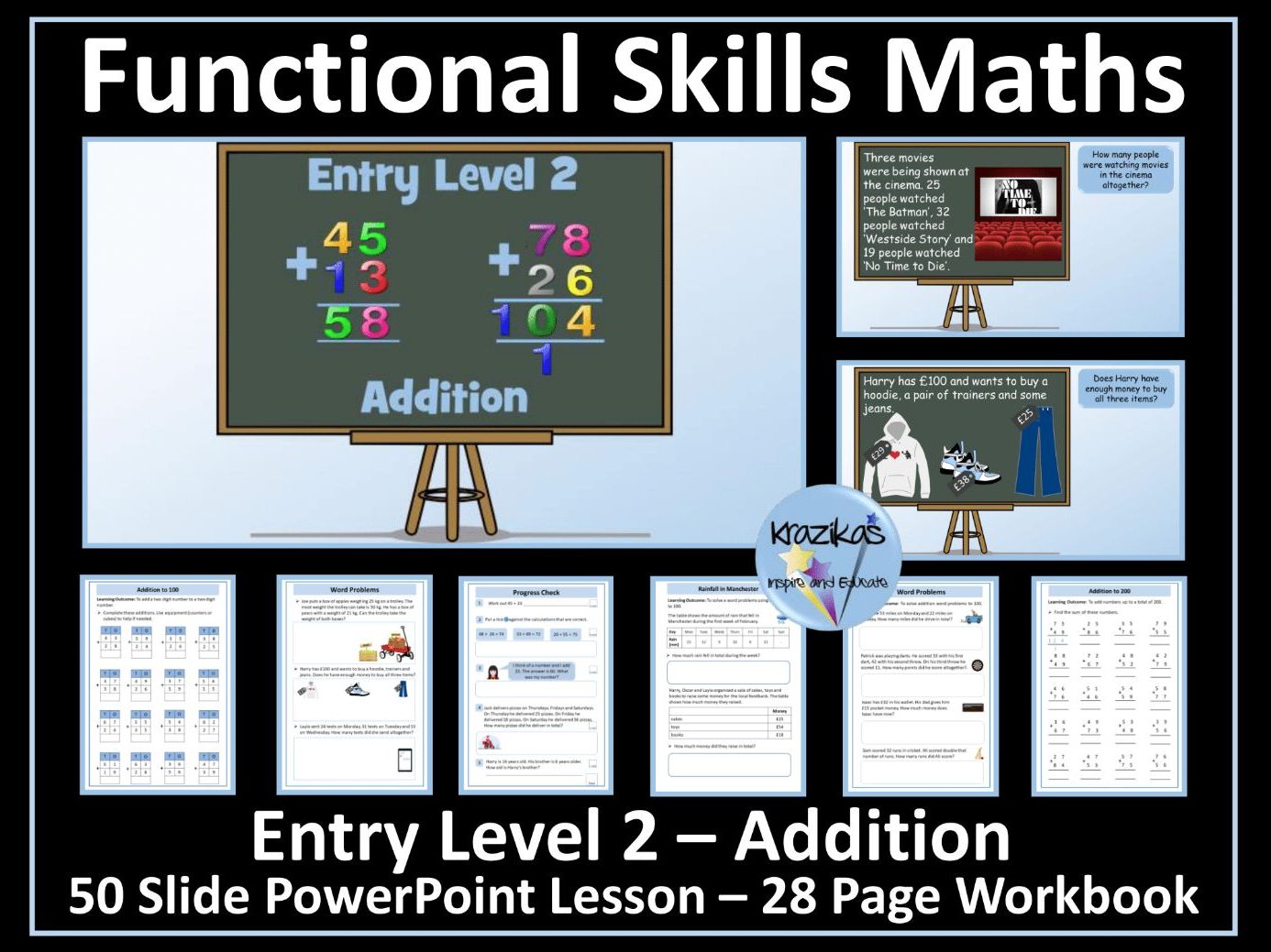 Functional Skills Maths Entry Level 2 Addition Teaching Resources