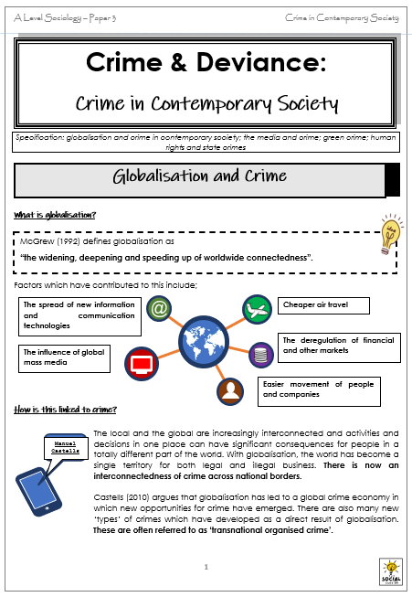 AQA A level Sociology - Crime and Deviance - Crime in Contemporary ...