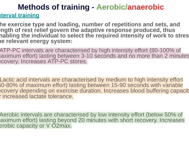 A level Physical Education: Methods of training | Teaching Resources
