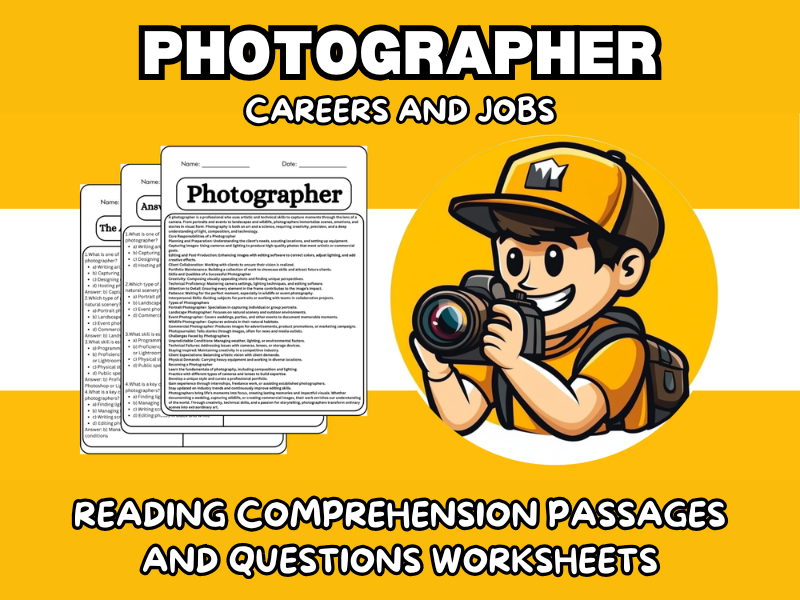 Photographer - Careers and Jobs Reading Comprehension Passages ...