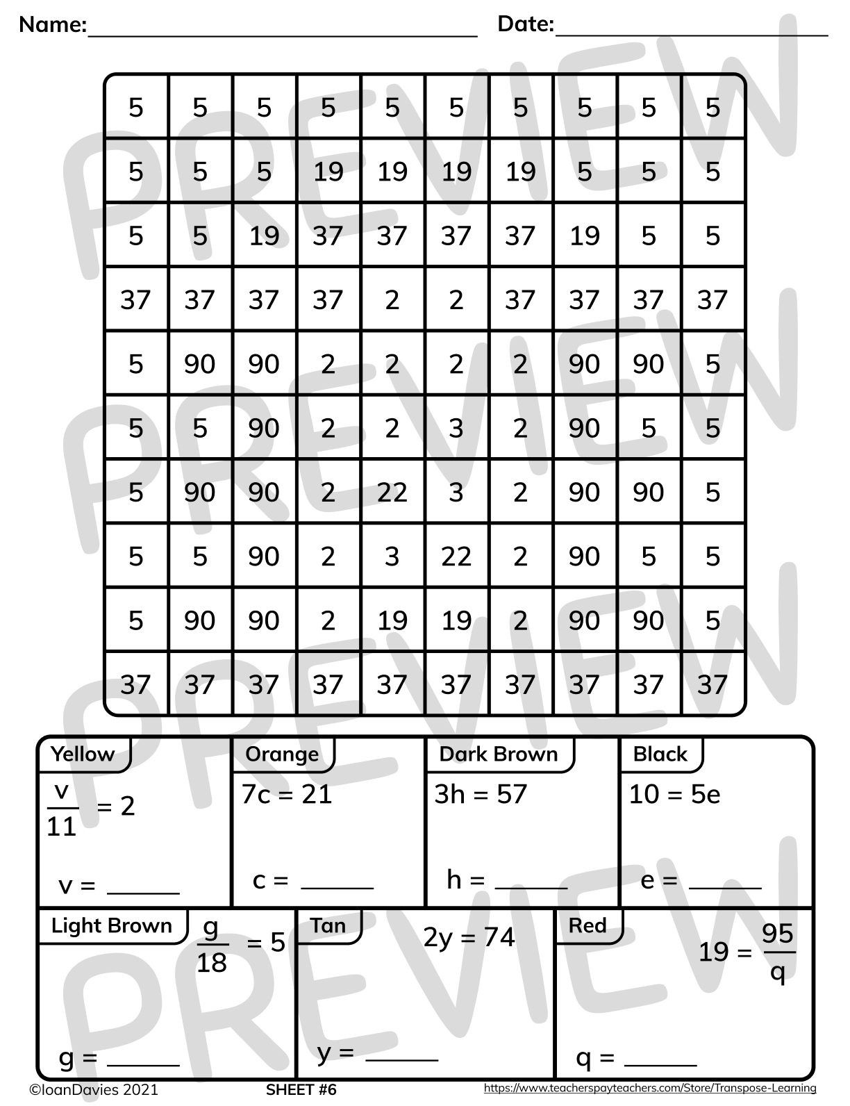 One Step Equations With Multiplication & Division | Math Mystery ...