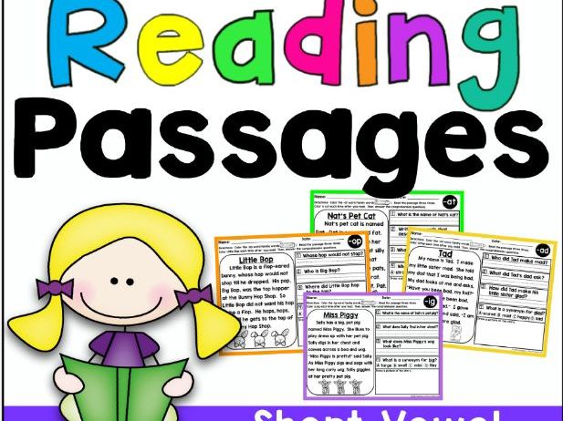 Phonics reading comprehension passages with phonics worksheets and ...