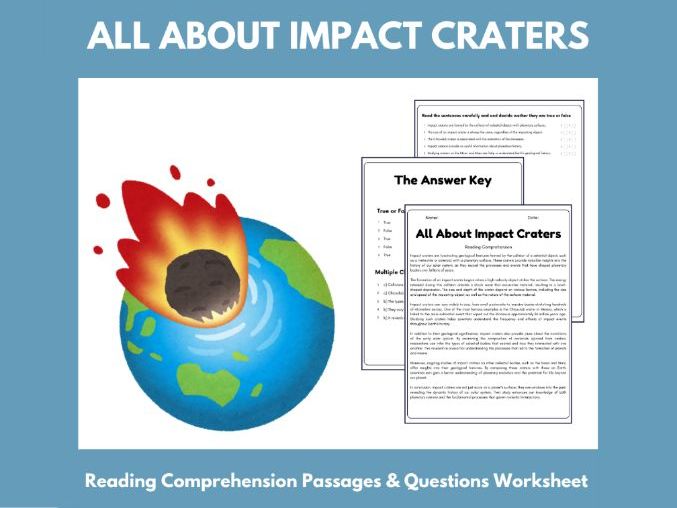 All About Impact Craters: Reading Comprehension Passages & Questions ...
