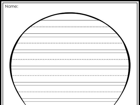 Hot Air Balloon Writing Paper Blank Lined and Dotted Handwriting Lines ...