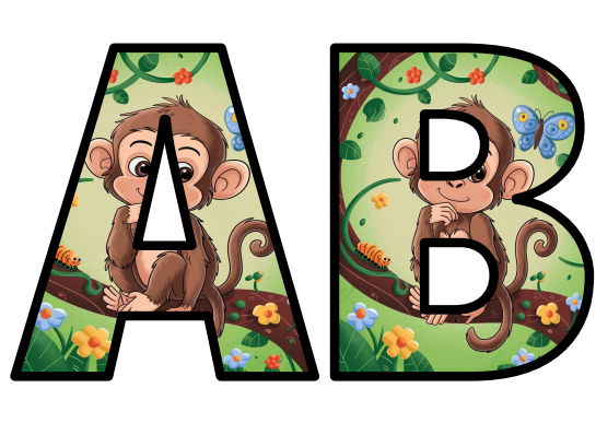 Julia Donaldson Monkey Puzzle Jungle Lettering Set Display Title ...