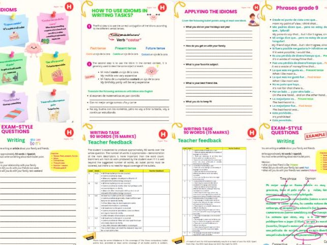 AQA GCSE Spanish Writing Booklet – Higher Tier | Teaching Resources