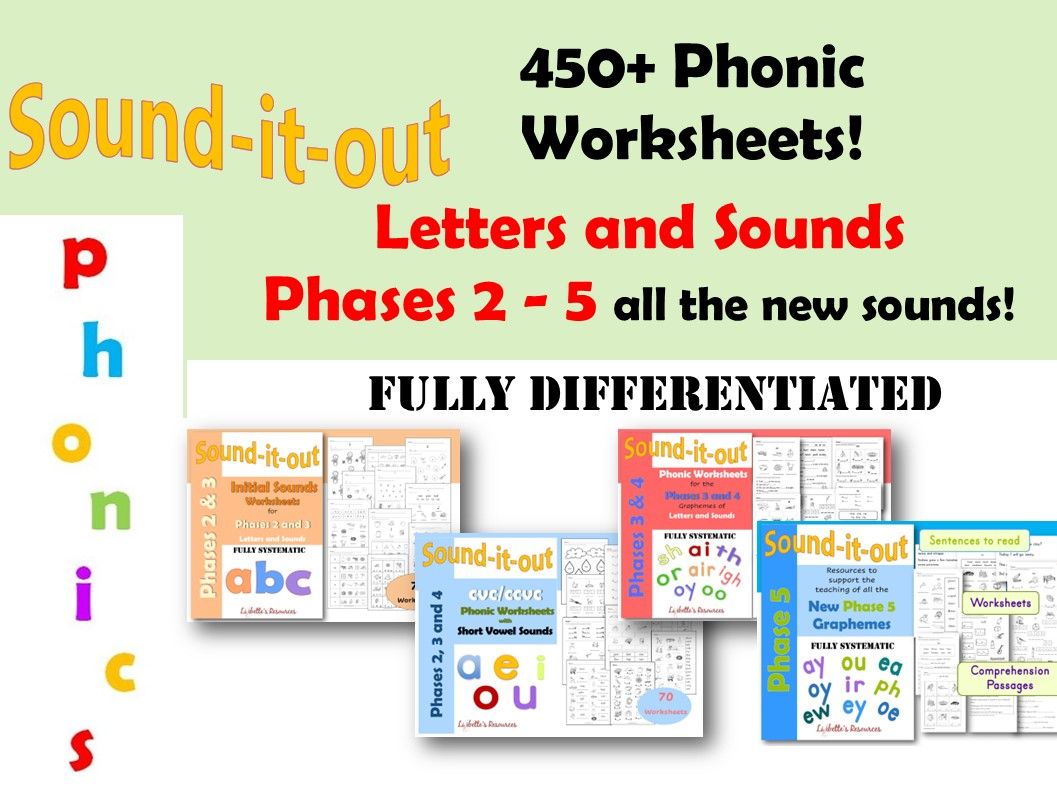 Phases 2 -5 Letters and Sounds Phonic worksheets BUNDLE | Teaching ...