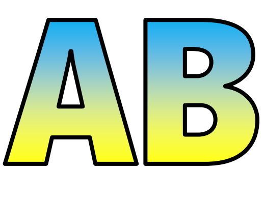 Colors Colorful Plain Colors Blue and Yellow Lettering Set Display ...