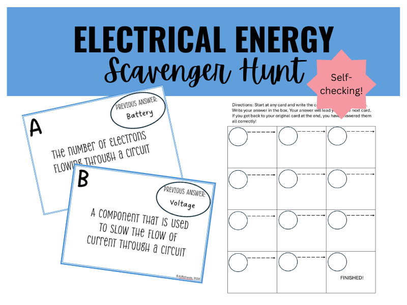 Electrical Energy Scavenger Hunt | Teaching Resources