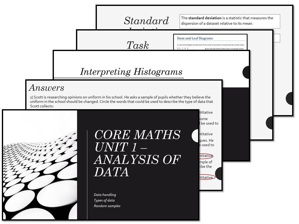 AQA Level 3 Mathematical Studies Unit 1 2 3 4 And 5 Teaching Resources