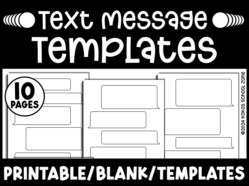 Blank Text Message Templates - Printable - | Teaching Resources