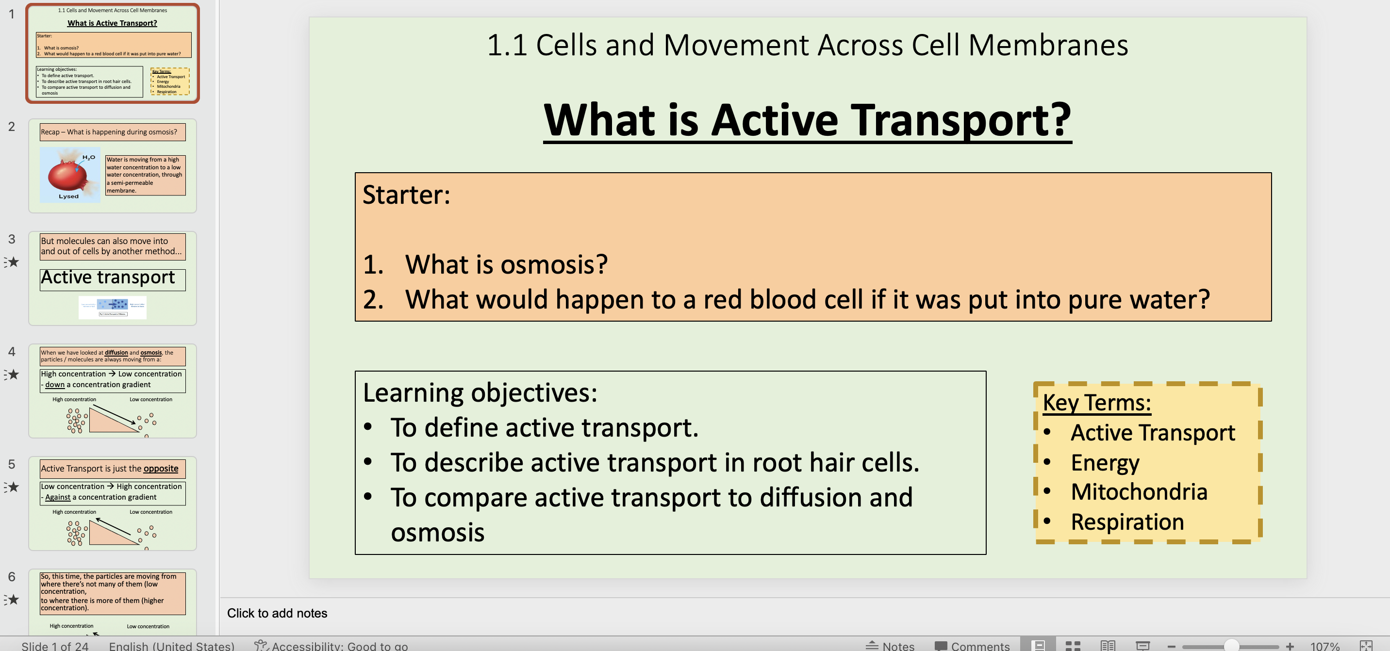 WJEC GCSE Biology Topic 1 (Cells and Movement Across Cell Membranes ...