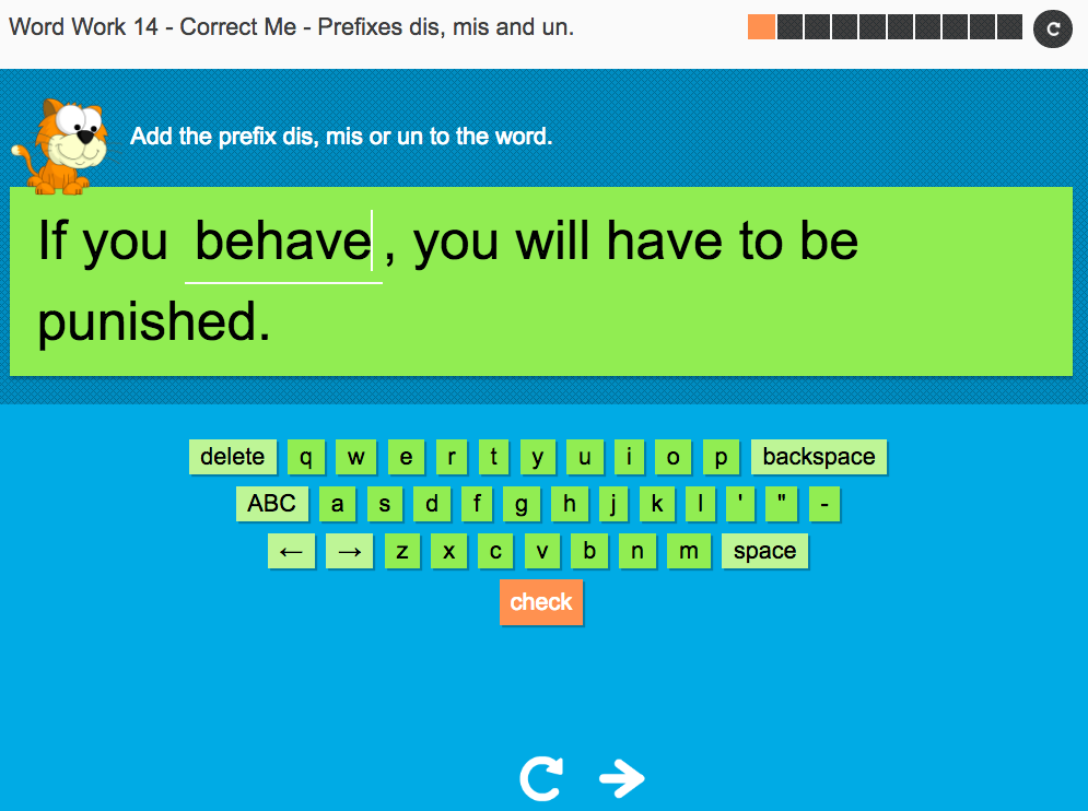 Prefixes dis-, mis- and un- - Interactive Spelling Exercise - Year 3 ...