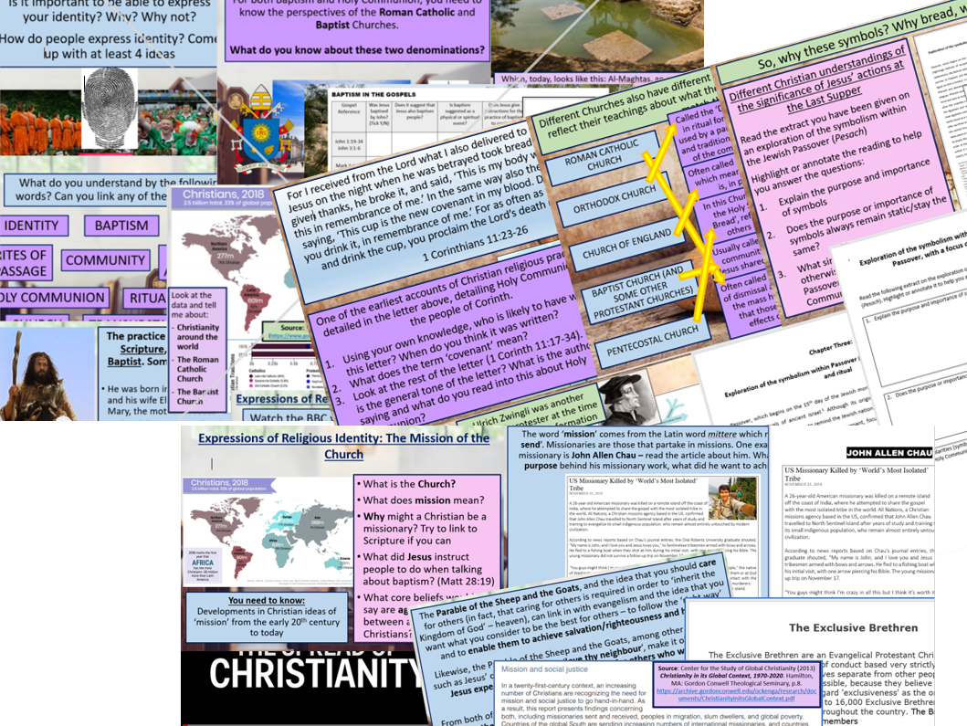 Expressions of Religious Identity Bundle (AQA A Level Year 12 ...