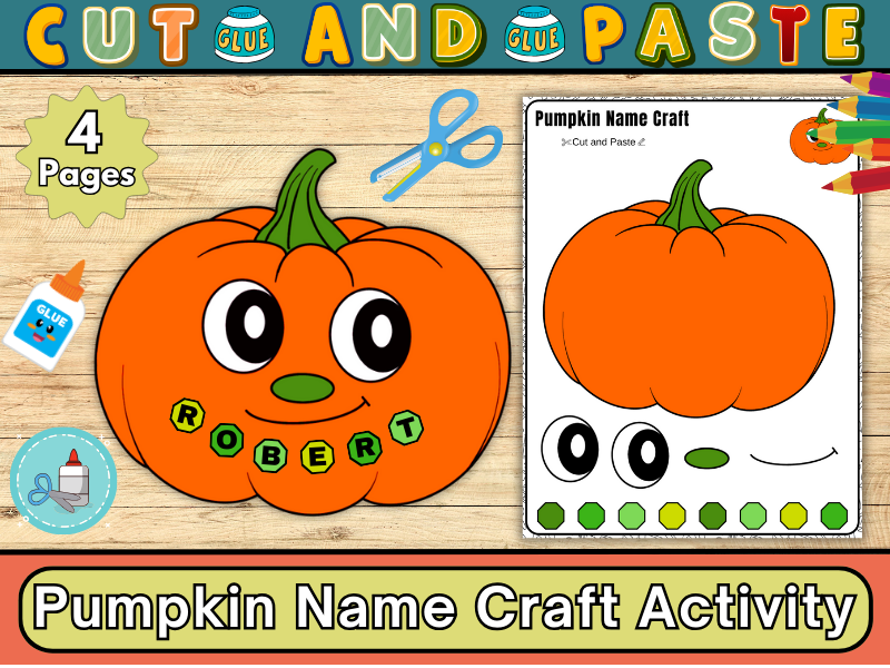 Pumpkin Name Craft Activity-Fall Bulletin Board Theme Craft Activities ...