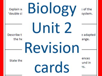 GCSE Biology Unit 2 Organisation Revision cards COMPLETE SET | Teaching ...