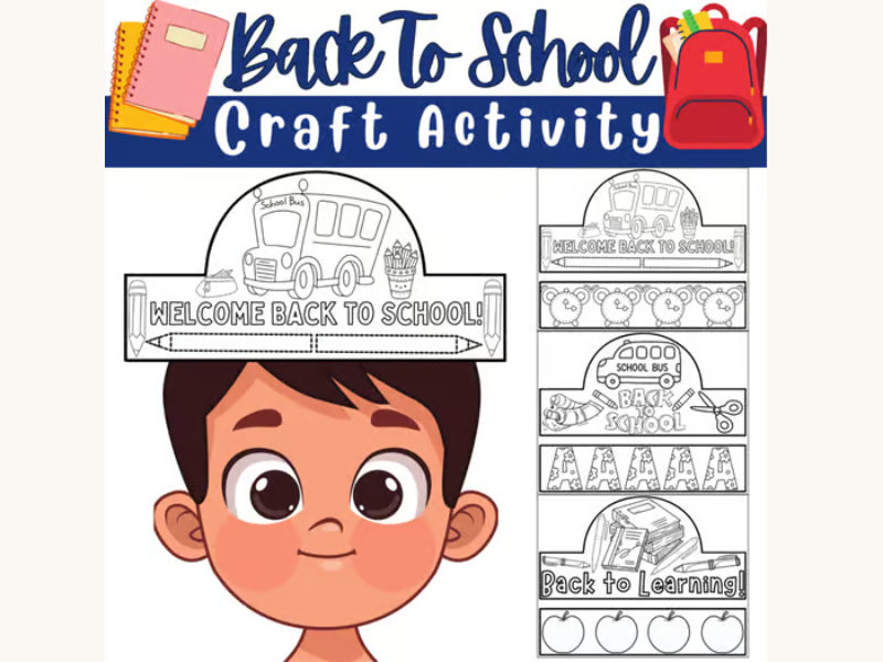Back to School Crown Craft Bundle: Fun Hats and Headband Activities for ...