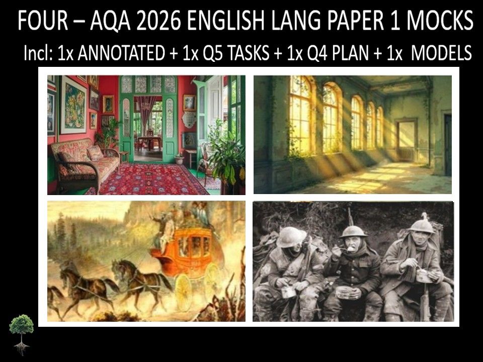 Four AQA 2026 English Language Paper 1 | Annotated, Q5 Tasks, Q4 Plan ...
