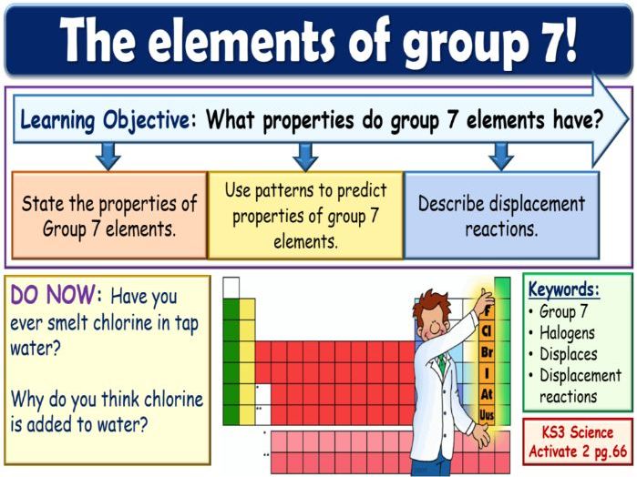 The elements of Group 7 KS3 Activate Science | Teaching Resources