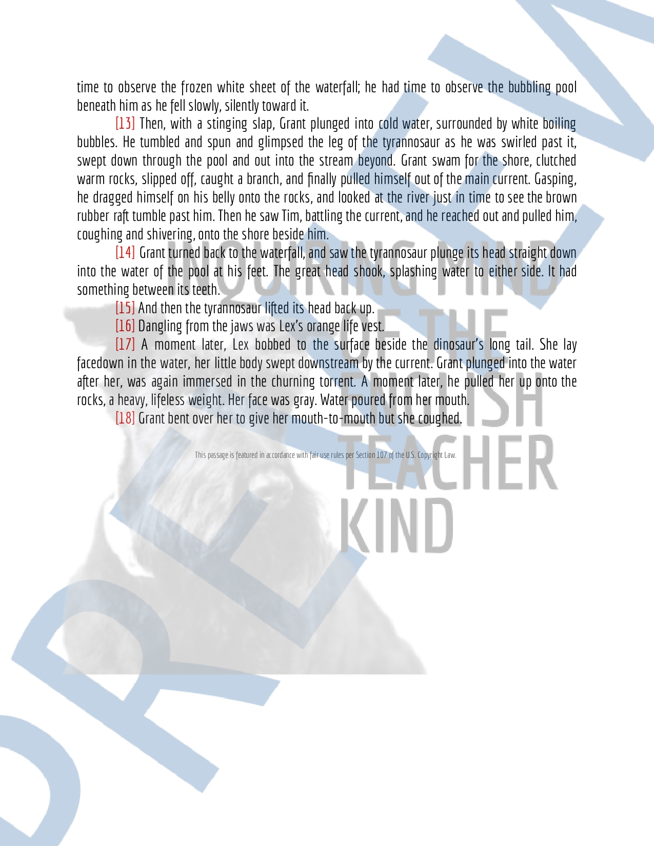 Jurassic Park by Michael Crichton Chapter 46 Close Reading Analysis ...