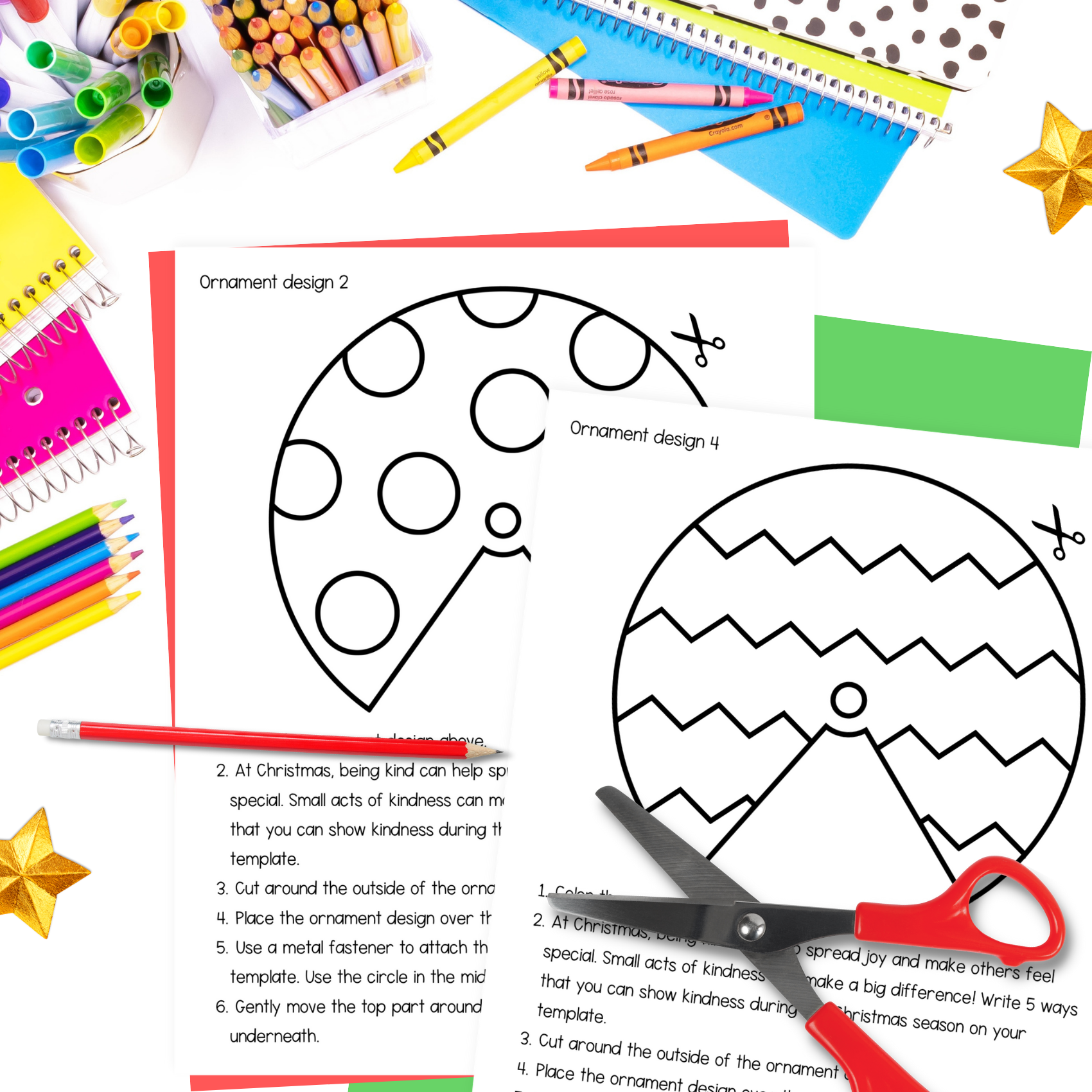 Christmas kindness bauble spinner wheel writing craft activity Key ...