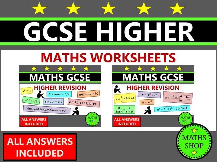 GCSE Maths Revision Questions Teaching Resources