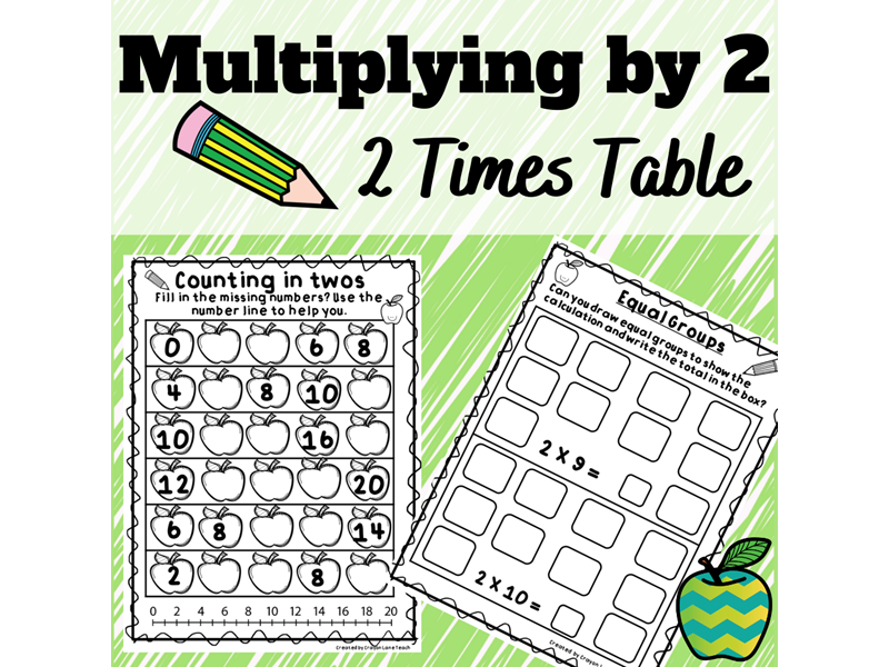 2 Times Tables Multiply By 2 Multiplication Arrays Equal Groups Year 2