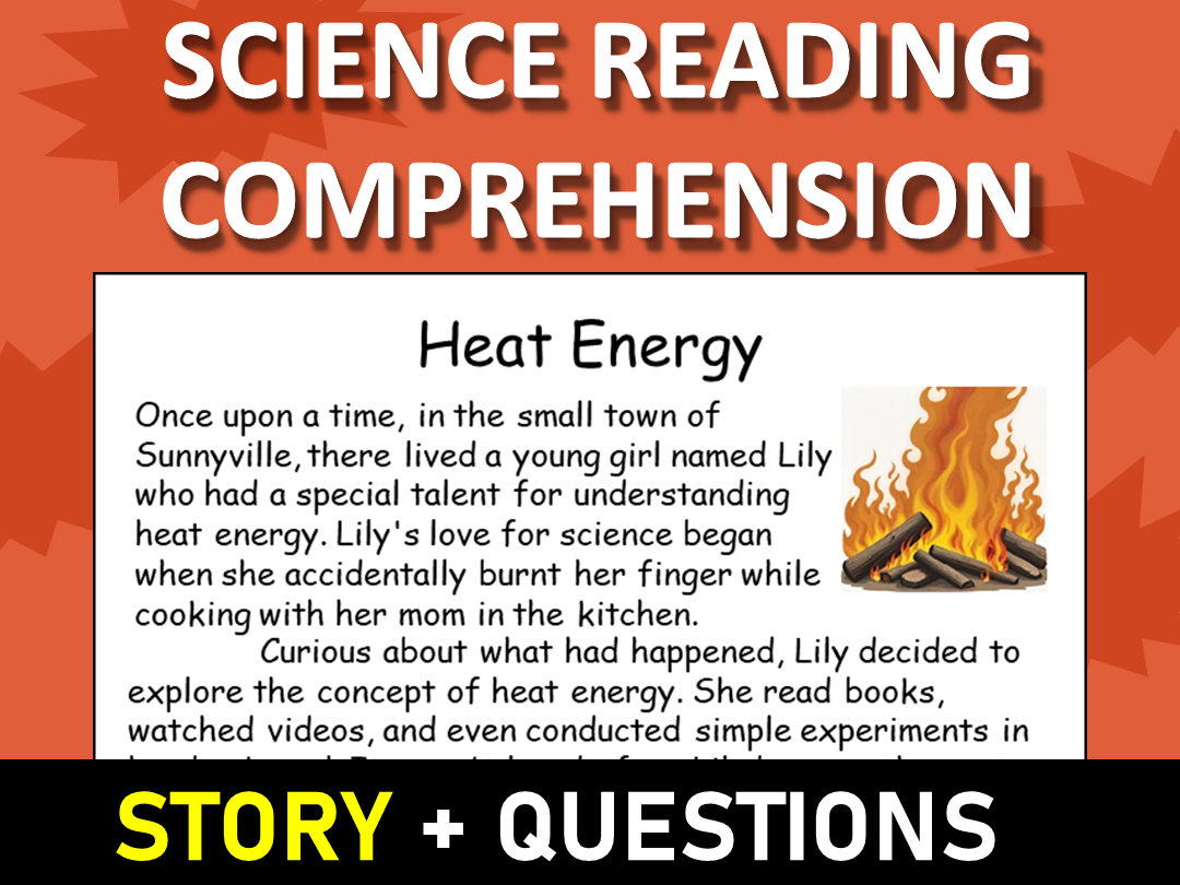 Heat Energy Reading Science Story Comprehension Questions Worksheet ...