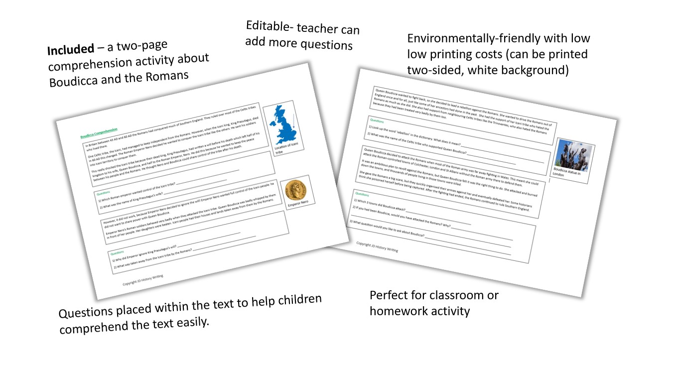Boudicca Comprehension | Teaching Resources