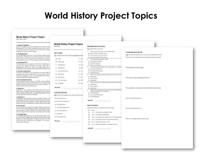 World History Project Topics | Teaching Resources