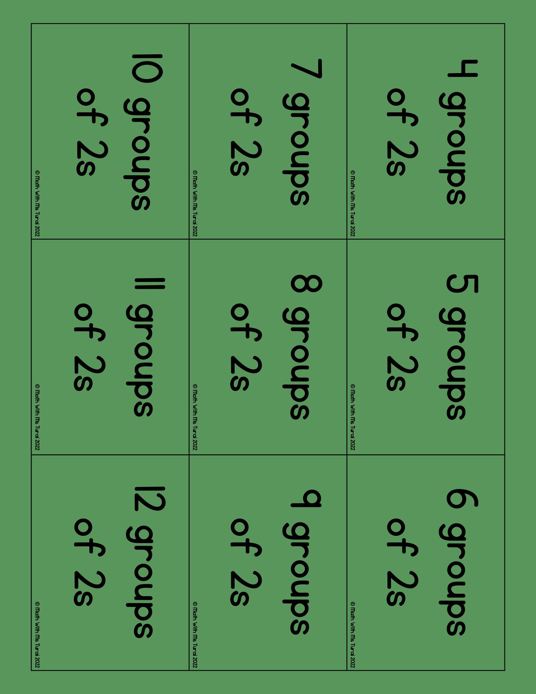 Multiplication and Division Fact Fluency Mini Bingo | 2 Facts ...