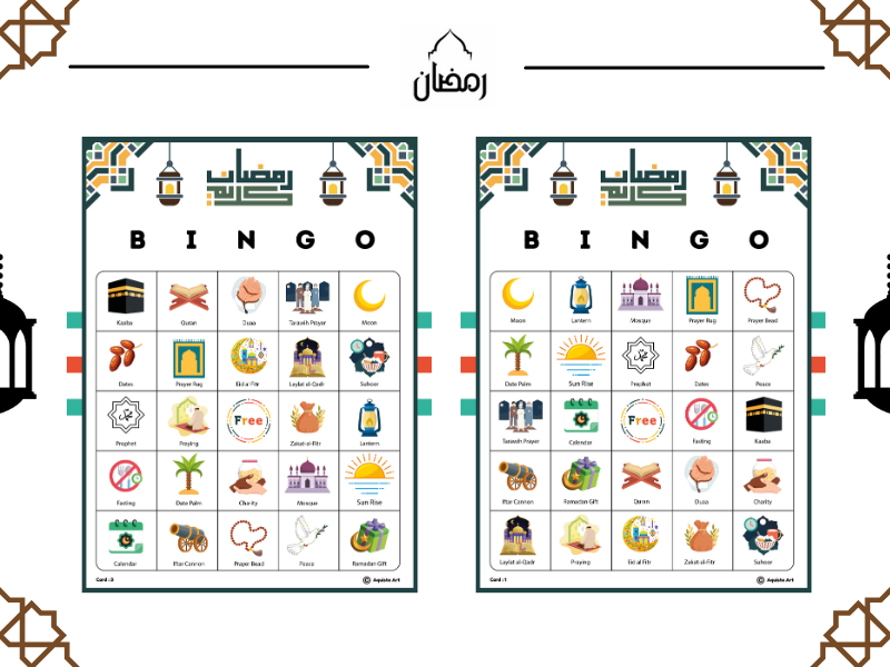 Ramadan Bingo Game Cards : Vocabulary Building Game for Young Learners ...
