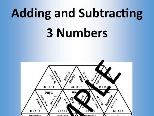 Adding And Subtracting 3 Numbers Math Puzzle Teaching Resources
