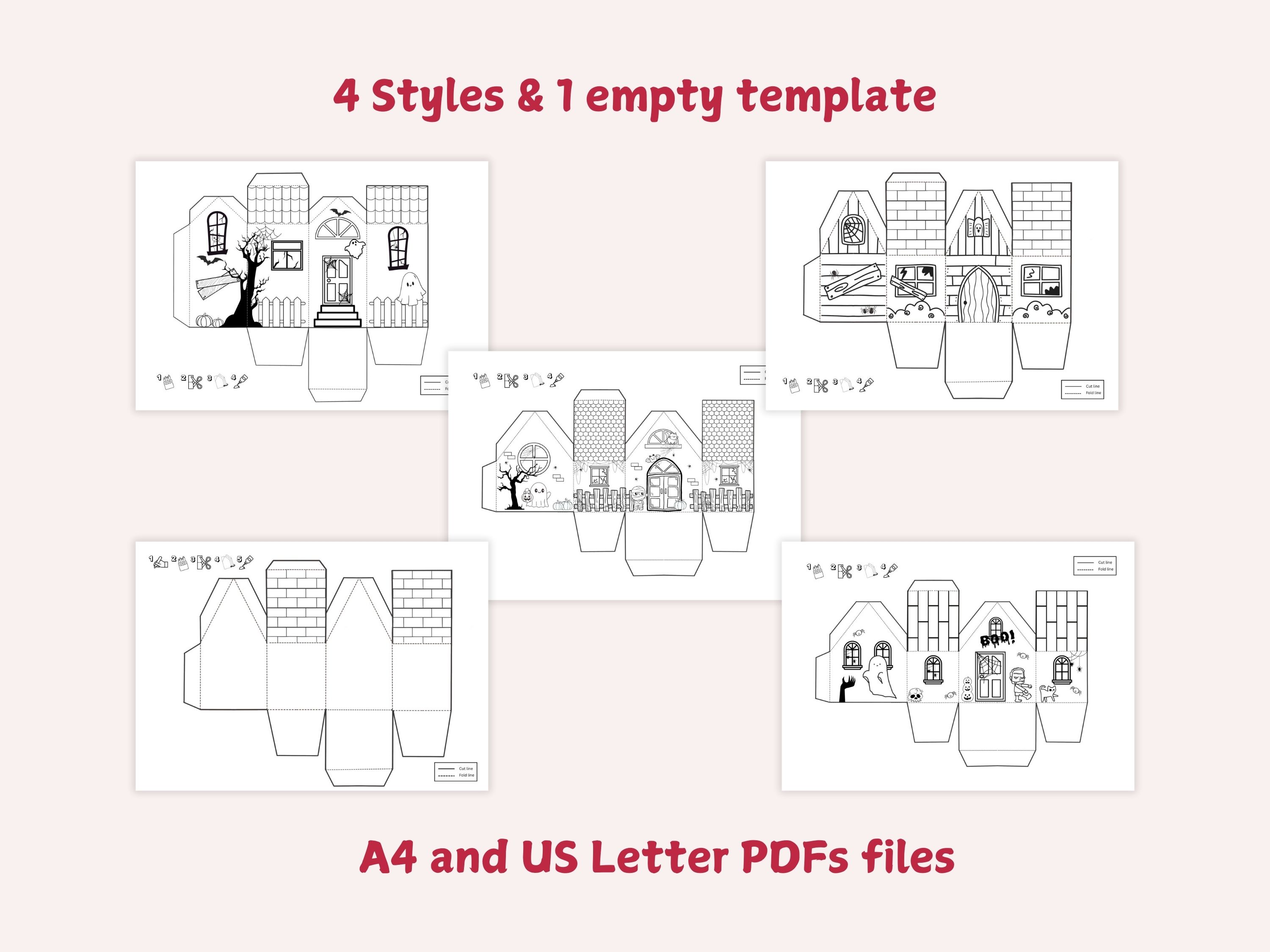 Halloween Paper Craft - 3D Haunted House | Teaching Resources