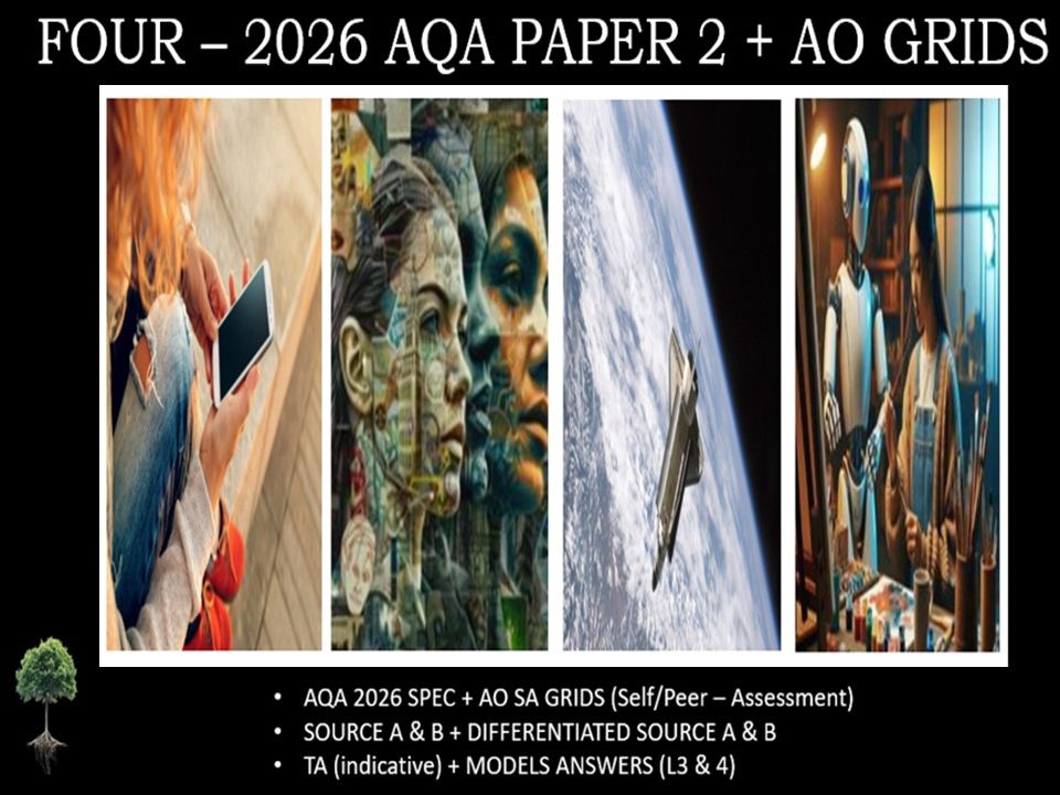 FOUR - AQA PAPER 2 | 2026 FULL MOCKS | AO GRIDS | Teaching Resources