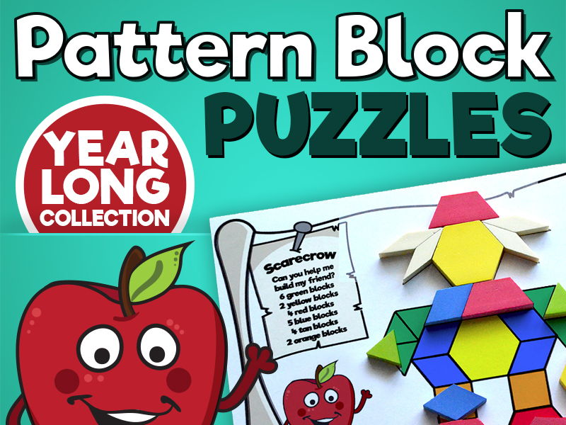 Pattern Block Puzzles Math Shape Puzzles YEAR LONG BUNDLE pattern-block-puzzles-math-shape-puzzles-year-long-bundle