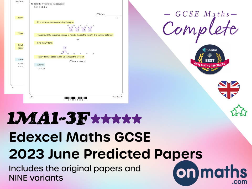 Summer 2023 Maths GCSE Edexcel Foundation ALL Predicted Papers