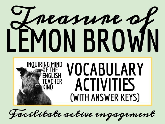 "The Treasure of Lemon Brown" by Walter Dean Myers Vocabulary ...