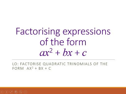 Factorisation by splitting the middle term | Teaching Resources